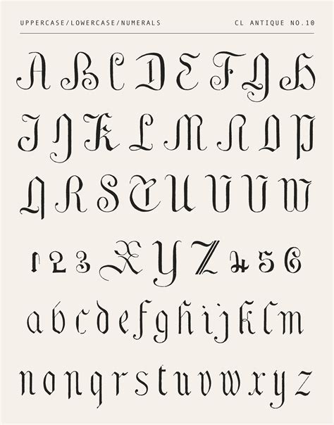 Gothic Script Font Alphabet