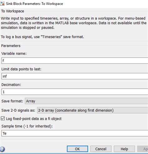 Sauvegarde Des Données De Simulation Dans Le Workspace Matlab 2015