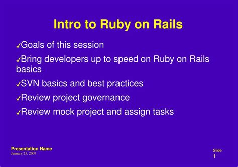 ppt intro to ruby on rails powerpoint presentation free download