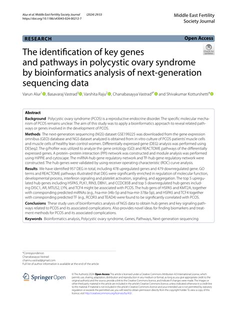 Pdf The Identification Of Key Genes And Pathways In Polycystic Ovary Syndrome By