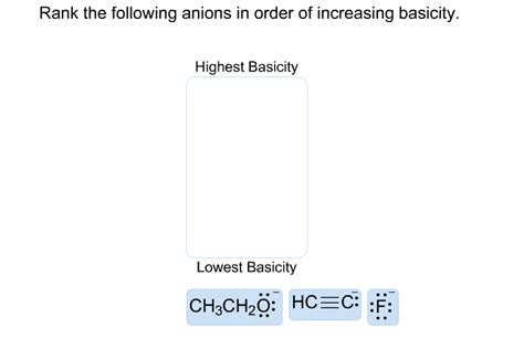 Solved Rank The Following Anions In Order Of Increasing