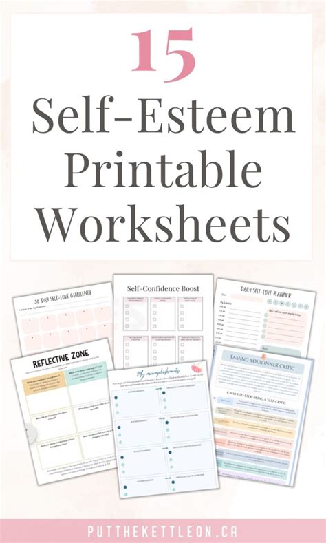 15 Self Esteem Worksheets To Practice Self Love Self Esteem