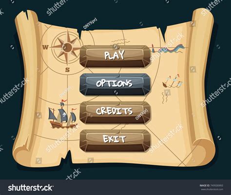 Vector Cartoon Style Stone Enabled Disabled Stock Vector Royalty Free