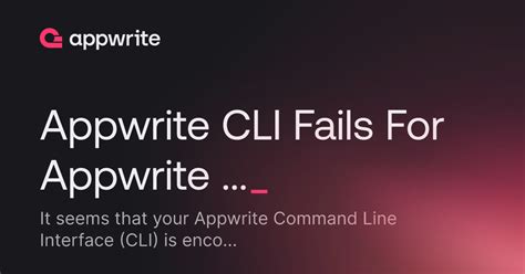 Appwrite Cli Fails For Appwrite Behind Npm Threads Appwrite