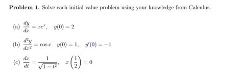 Solved Problem 1 Solve Each Initial Value Problem Using