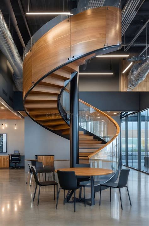 Spiral Staircase Boosts Office Style Stock Image Image Of Innovation