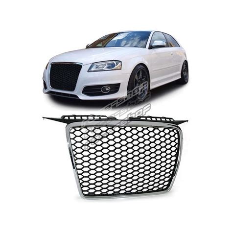 Sport Grille Honeycomb Grille Black Chrome For Audi A3 8p 05 08 Races