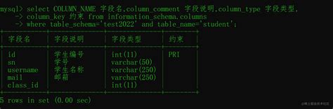 查询 mysql 字段注释的 5 种方法 mysql怎么用sql查询表的注释 csdn博客