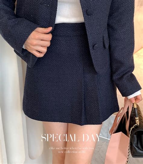 삐뽕언니 단정and세련🖤 온드 트위드 미니스커트세트구매가능4color 봄 플리츠 숏 소라 핀턱 A라인 투피스 셋업 봄옷 속치마 안감 하객룩 데이트룩 출근룩 직장인