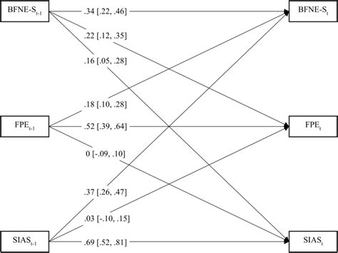 Rdsem Model Diagram With Standardized Auto‐regressive And Cross‐lagged