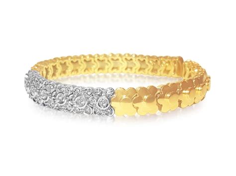 14k Yellow Gold Vs Diamond Braceletbangle Sonia B For Sale At 1stdibs
