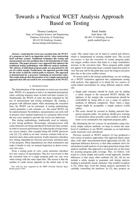 pdf towards a practical wcet analysis approach based on testing
