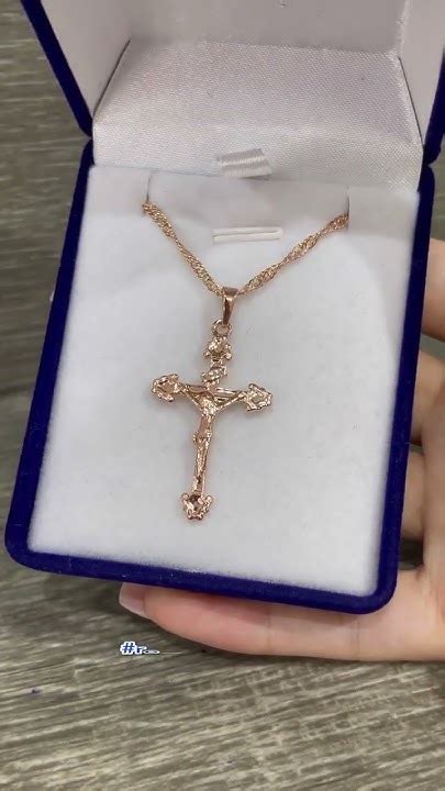 Хрестик Врятуй та збережи в золоті ювелірний сплав на міцному ланцюжку Кручений джгут Youtube