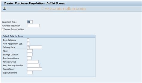 ME SAP Tcode Create Purchase Requisition