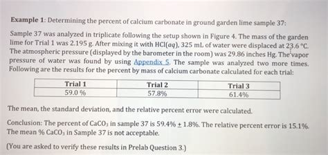 Solved Prelab Question Using The Data In Example Chegg