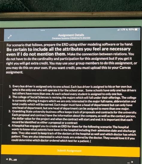 Solved For Scenario That Follows Prepare The ERD Using Chegg Com