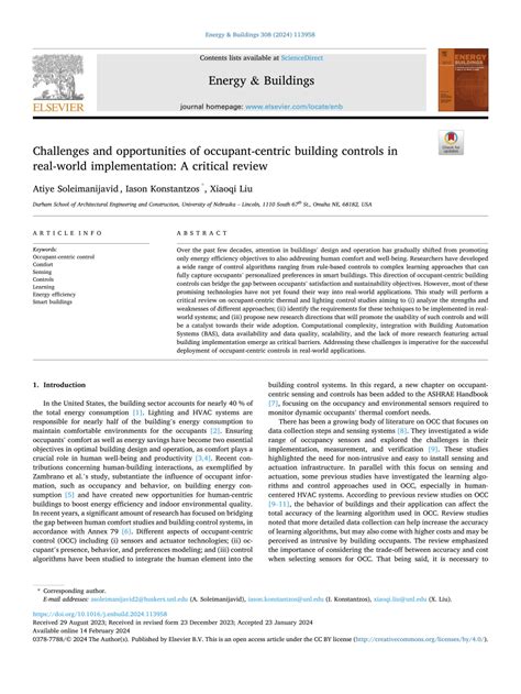 PDF Challenges And Opportunities Of Occupant Centric Building
