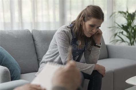 Professional Therapist Meeting A Patient In His Office Stock Image