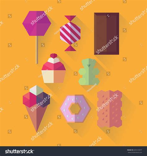 Polygon Candy Set Stock Vector Royalty Free 281616977 Shutterstock