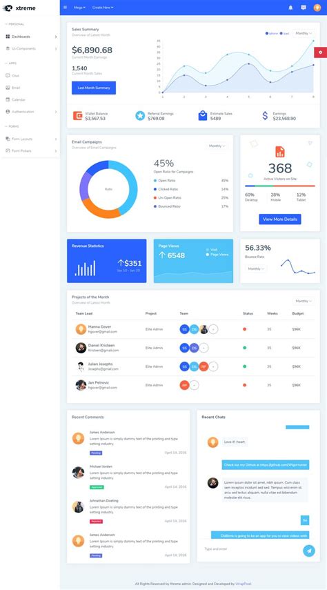 Xtreme React Admin Template Dashboard Design Dashboard Interface