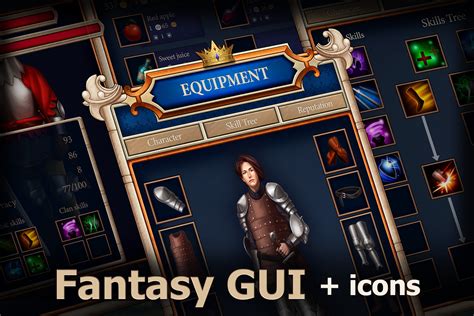 fantasy rpg ui 2d gui unity asset store
