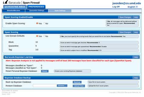 Filtering Spam With Barracuda UMD Department Of Computer Science Technical FAQ