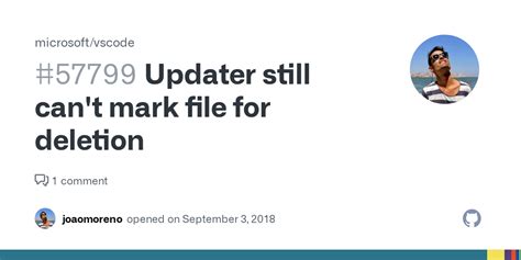 Updater Still Cant Mark File For Deletion · Issue 57799 · Microsoftvscode · Github