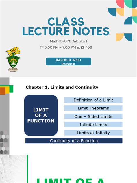 Class Lecture Notes Math 13 Op1 As Of 9 6 2024 Pdf Limit Mathematics Mathematics