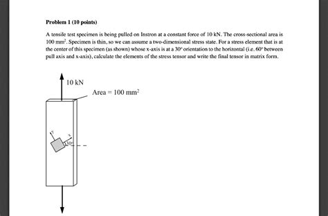 Problem 1 10 Points A Tensile Test Specimen Is Being