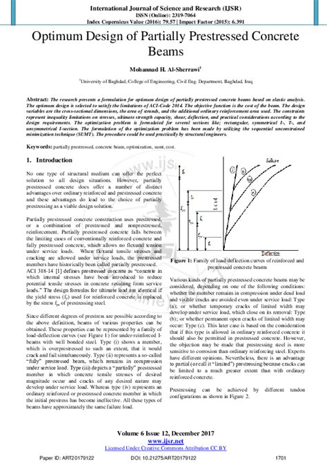 Pdf Optimum Design Of Partially Prestressed Concrete Beams