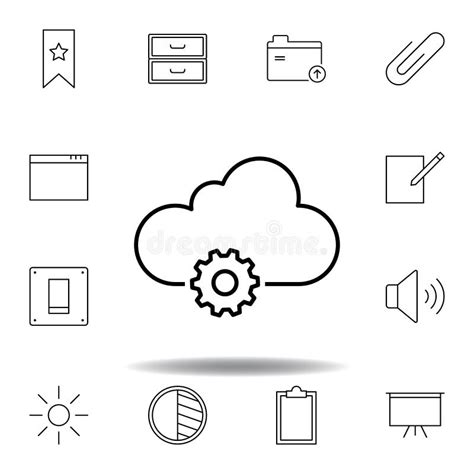 Data Settings Cloud Outline Icon Detailed Set Of Unigrid Multimedia Illustrations Icons Stock