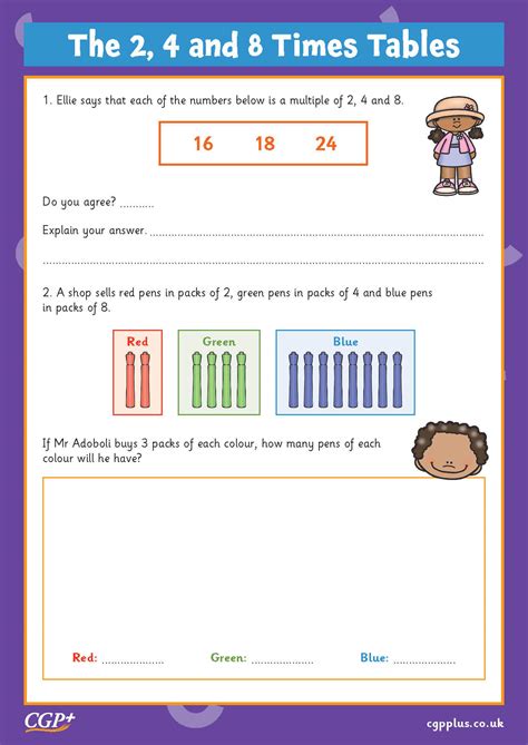 The 2 4 And 8 Times Tables Problems Stretch Year 3 Cgp Plus