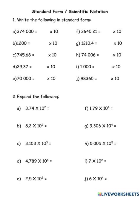 Writing Numbers In Scientific Notation Worksheet Printable Worksheets