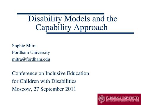 Ppt Disability Models And The Capability Approach Powerpoint Presentation Id4398731