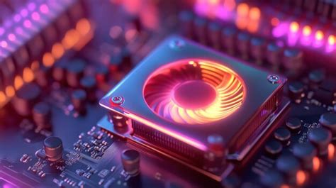 Closeup Of A Computer Cooling Fan Premium AI Generated Image