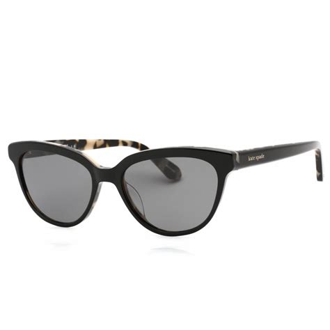 Kate Spade Cayenne Polarized Womens Black Cat Eye Sunglasses 0807 M9