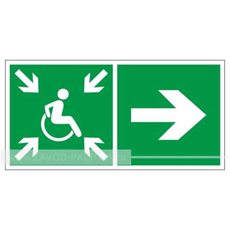 Знак эвакуационный Направление движения к пункту месту сбора для инвалидов лев фотолюм