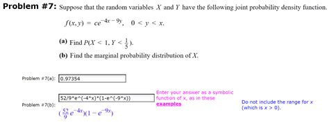 Solved Problem 7 Suppose That The Random Variables X And Y