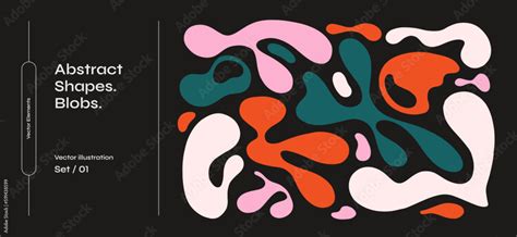 Collection Of Abstract Graphic Forms On A Dark Background Minimalist