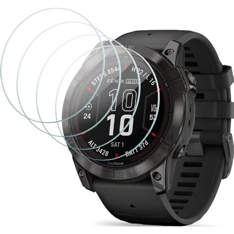 4 Pièces Verre Trempé Pour Garmin Fenix 7x Pro Film Protection Écran 9h Verre Dur Hd Clair