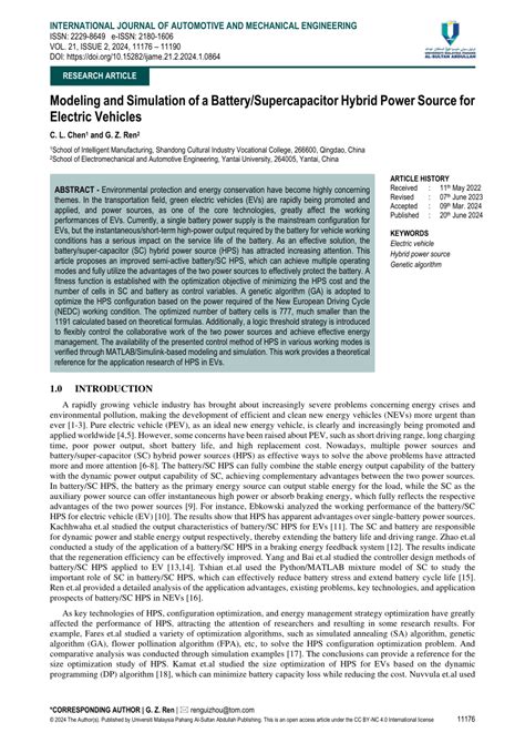 Pdf Modeling And Simulation Of A Battery Supercapacitor Hybrid Power Source For Electric Vehicles