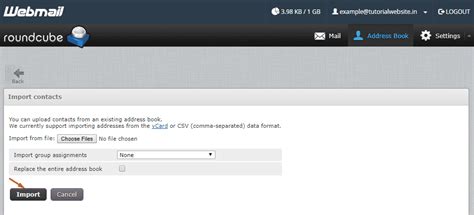 How To Import Contacts In Roundcube Webmail Client ServerCake