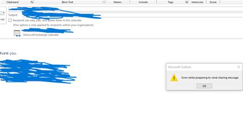 Sharing Outlook Calendar Error Error When Preparing To Send Sharing