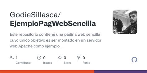 GitHub GodieSillasca EjemploPagWebSencilla Este repositorio contiene una página web sencilla