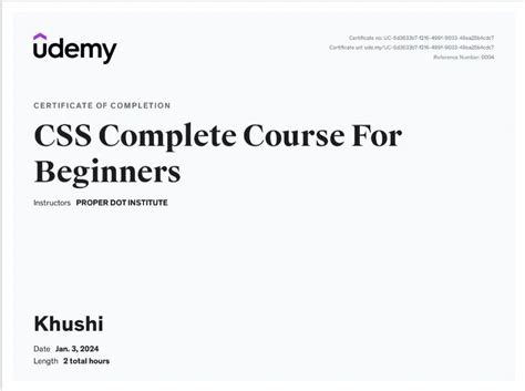 🎓 Just Completed An Amazing Css Beginners Course On Udemy Khushi Sinha