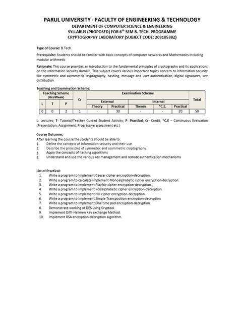 203105382 Cryptography Laboratory Pdf Cryptography Encryption