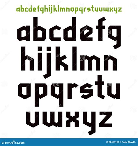 Sans Serif Decorative Font Stock Vector Illustration Of Angular 58453193