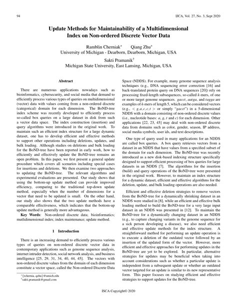 pdf update methods for maintainability of a multidimensional index on