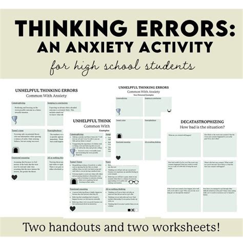 Unhelpful Thinking Errors Common With Anxiety Activity For Etsy