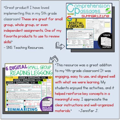 Reading Comprehension Strategy Bundle Summarizing Tpt